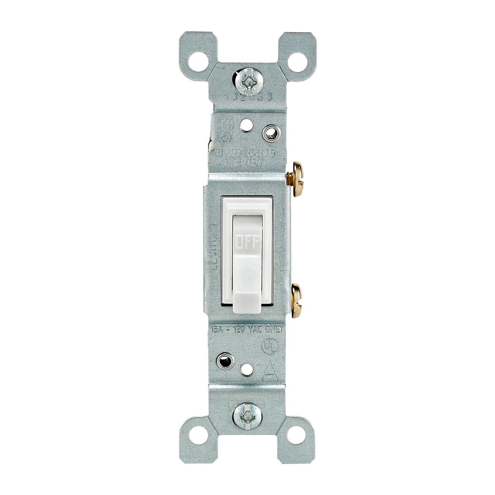 ELECCON | INTERRUPTOR UNIPOLAR SIMPLE DE PALANCA 15A 120V BLANCO
