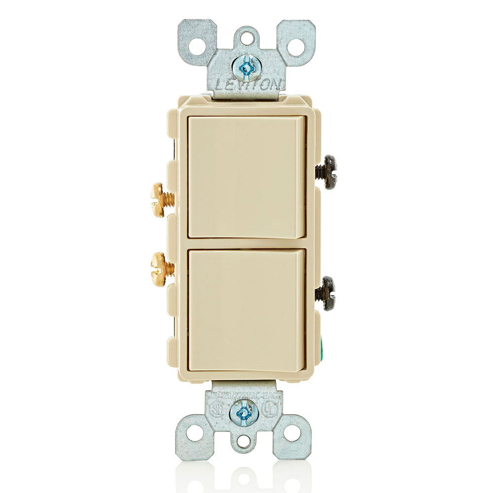 ELECCON | INTERRUPTOR DOBLE DECORA 15A 250V MARFIL