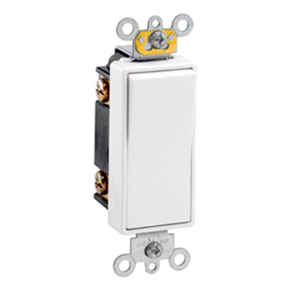 ELECCON | INTERRUPTOR BIPOLAR SIMPLE DECORA 20A L/T 250V BLANCO