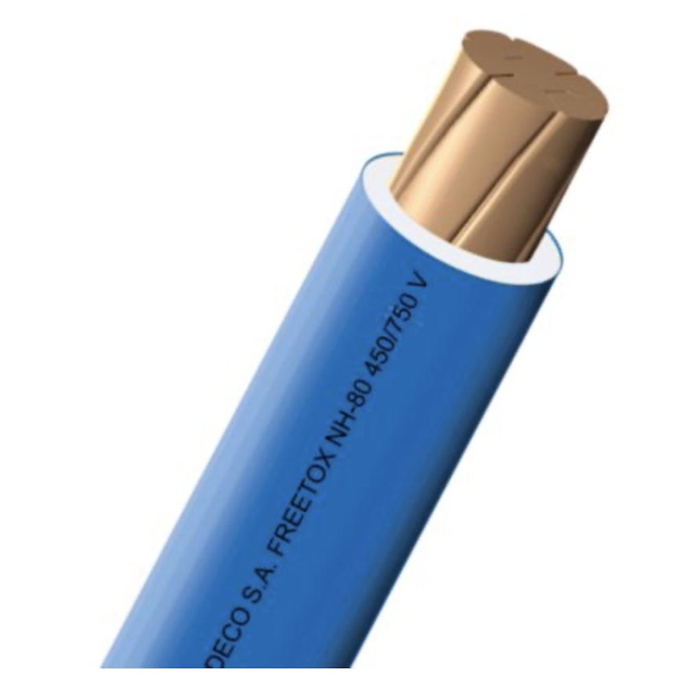 ELECCON | CONDUCTOR ELECTRICO 750V LIBRE HALOGENO 4MM2 AZUL NH-80