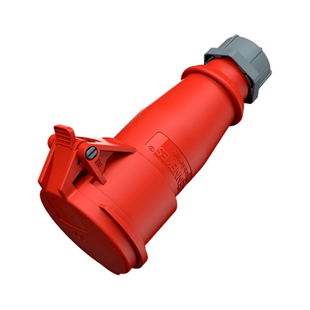 ELECCON | TOMA AEREO 16AMP 3P+T 415V ROJO 6H IP44