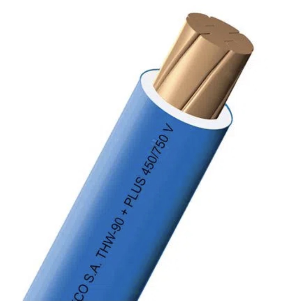 ELECCON | CONDUCTOR ELECTRICO CABLEADO 750V PVC 12AWG AZUL THW-90 + PLUS