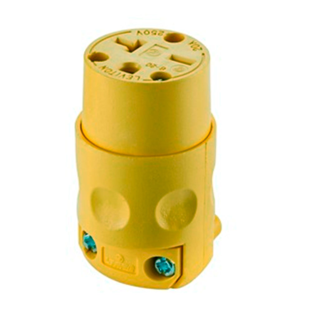 ELECCON | CONECTOR AEREO 20A 250V TUERTO CHINO PVC AMARILLO
