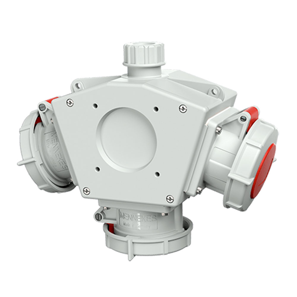 ELECCON | TOMA TRIPLE AEREO16AMP 3P+N+T 415V ROJO 6H IP67