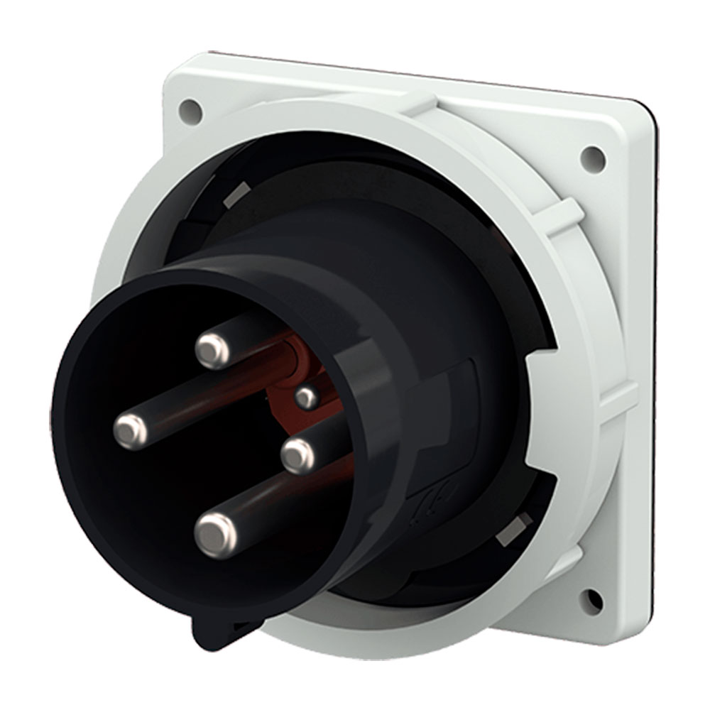 ELECCON | ENCHUFE EMPOTRABLE 63AMP 3P+T 500V NEGRO 7H IP67