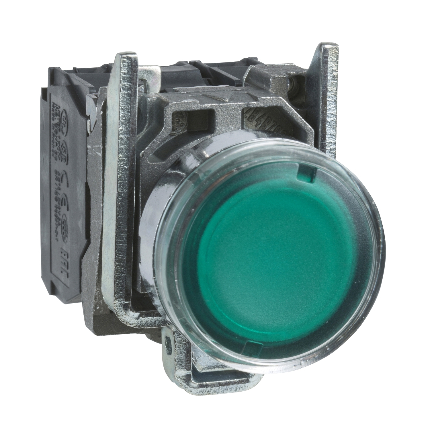 ELECCON | PULSADOR LUMIN. RASANTE METAL VERDE 22MM 24VAC/DC C/LED 1NA+1NC HARMONY XB4BW33B5